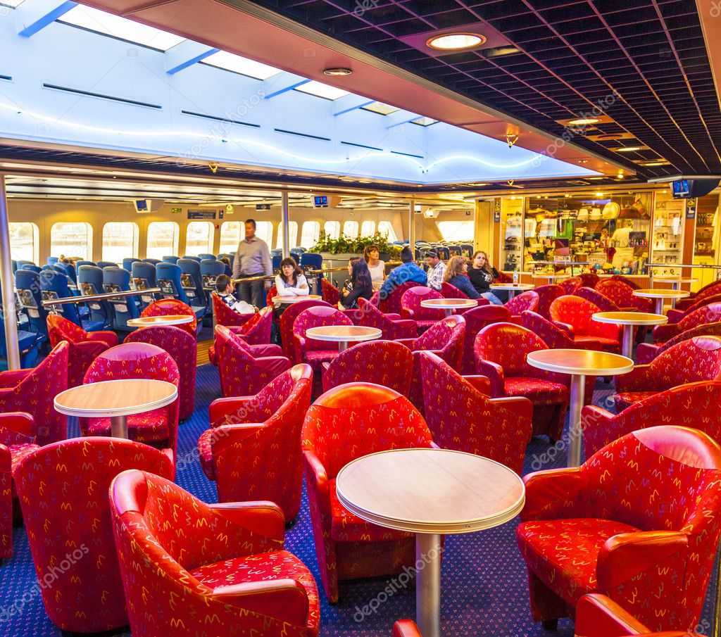 Passengers rest inside the ferry — Stock Editorial Photo © Hackman ...