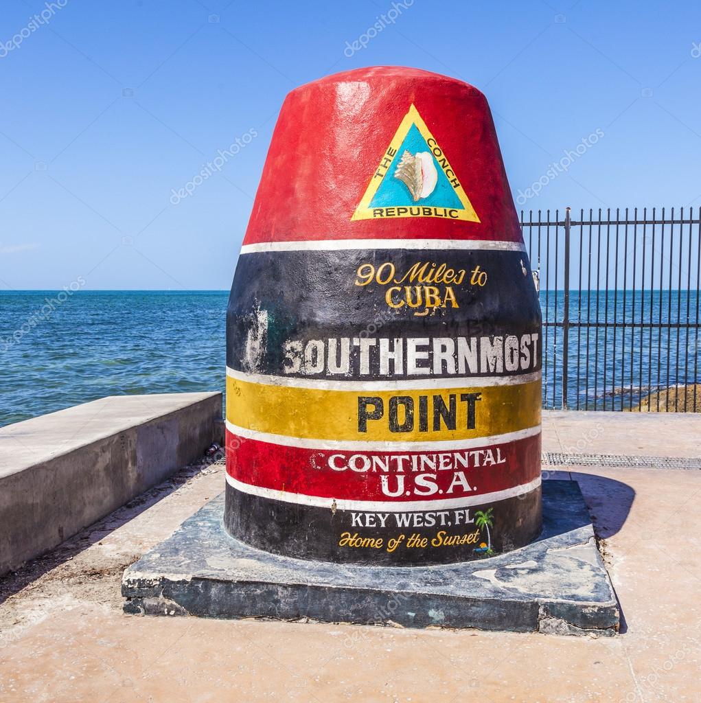 Southernmost Point marker, Key West, USA — Stock Photo © Hackman #35960737
