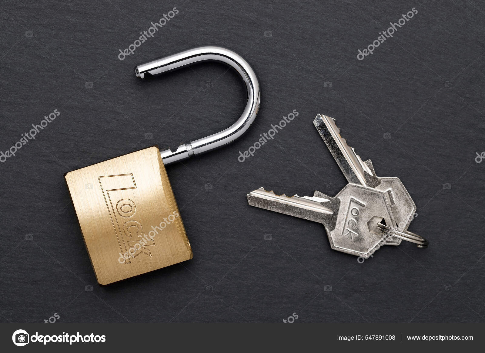 Steel Padlock Key Black Background Stock Photo by ©akiyoko74 547891008