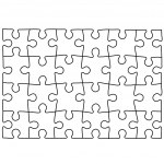 Jigsaw Puzzle template 24 pieces vector. Stock Vector by ©hi6un 24865479