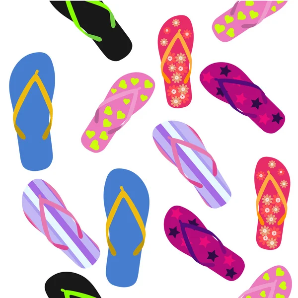 Flip Flop Color Summer Pattern Seamless Repeat Background Cartoon Flat Stock Vector Image by ...