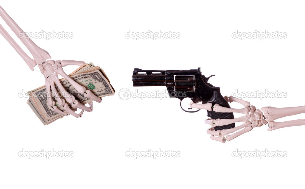 Skeleton Hand Holding Gun