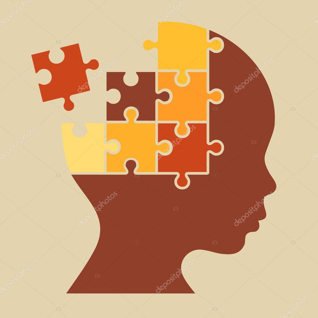 Color Puzzle Human Head Silhouette. Vector Stock Illustration by ...