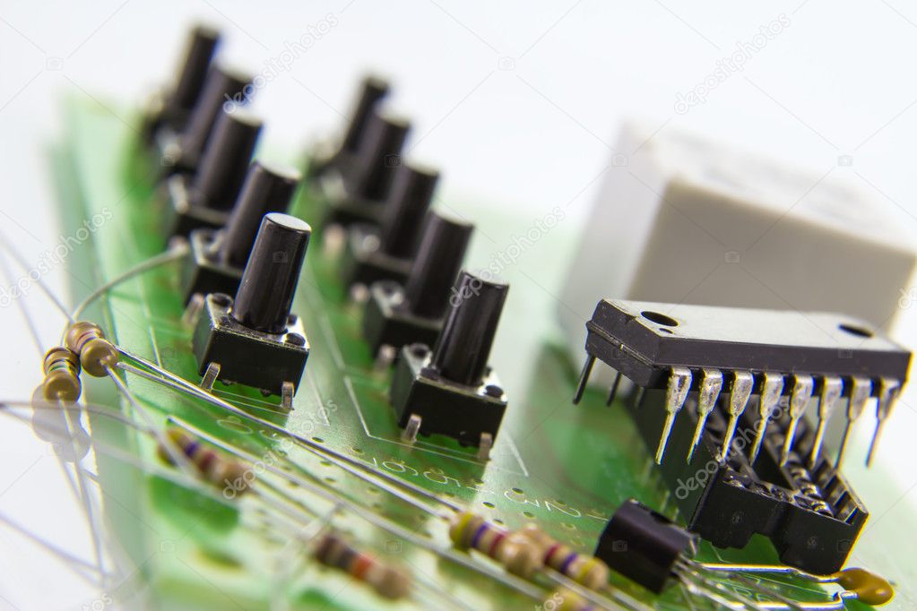 Switches on the motherboard with 10 local code lock — Stock Photo ...