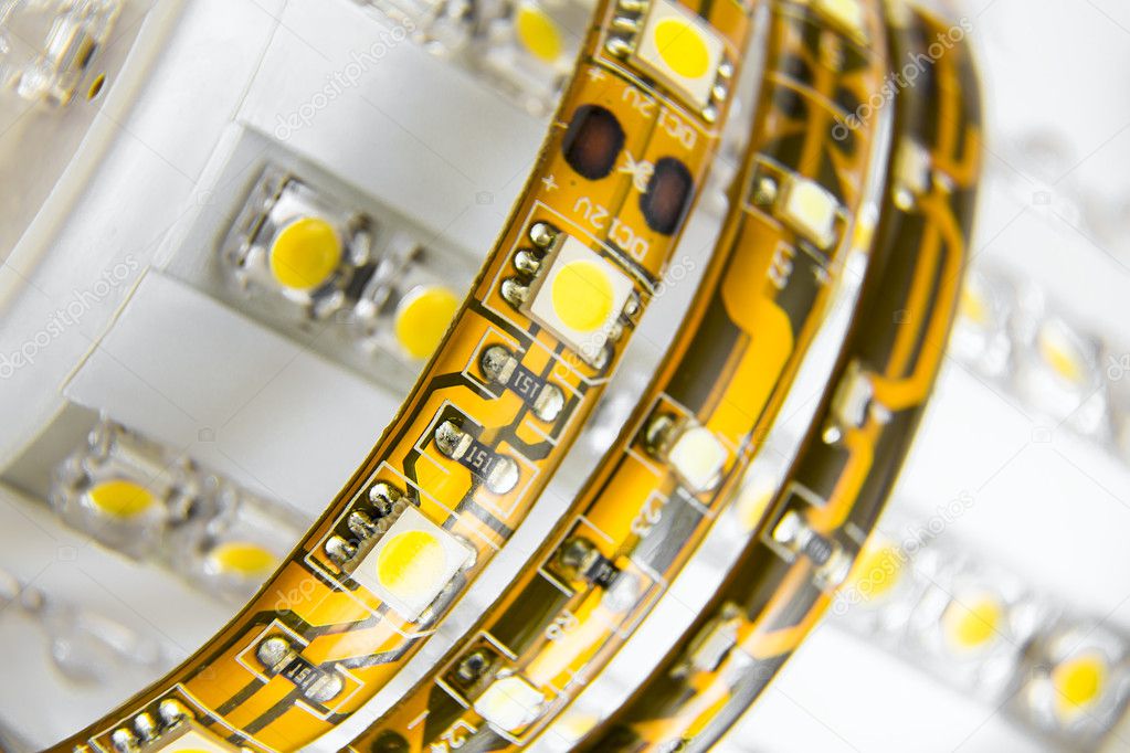 Different led strips wound on LED bulbs Stock Photo by ©ludinko 25950951