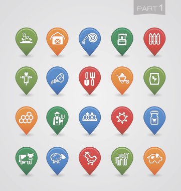 Map Marker Location Set Gray Background Vector Illustration Stock ...