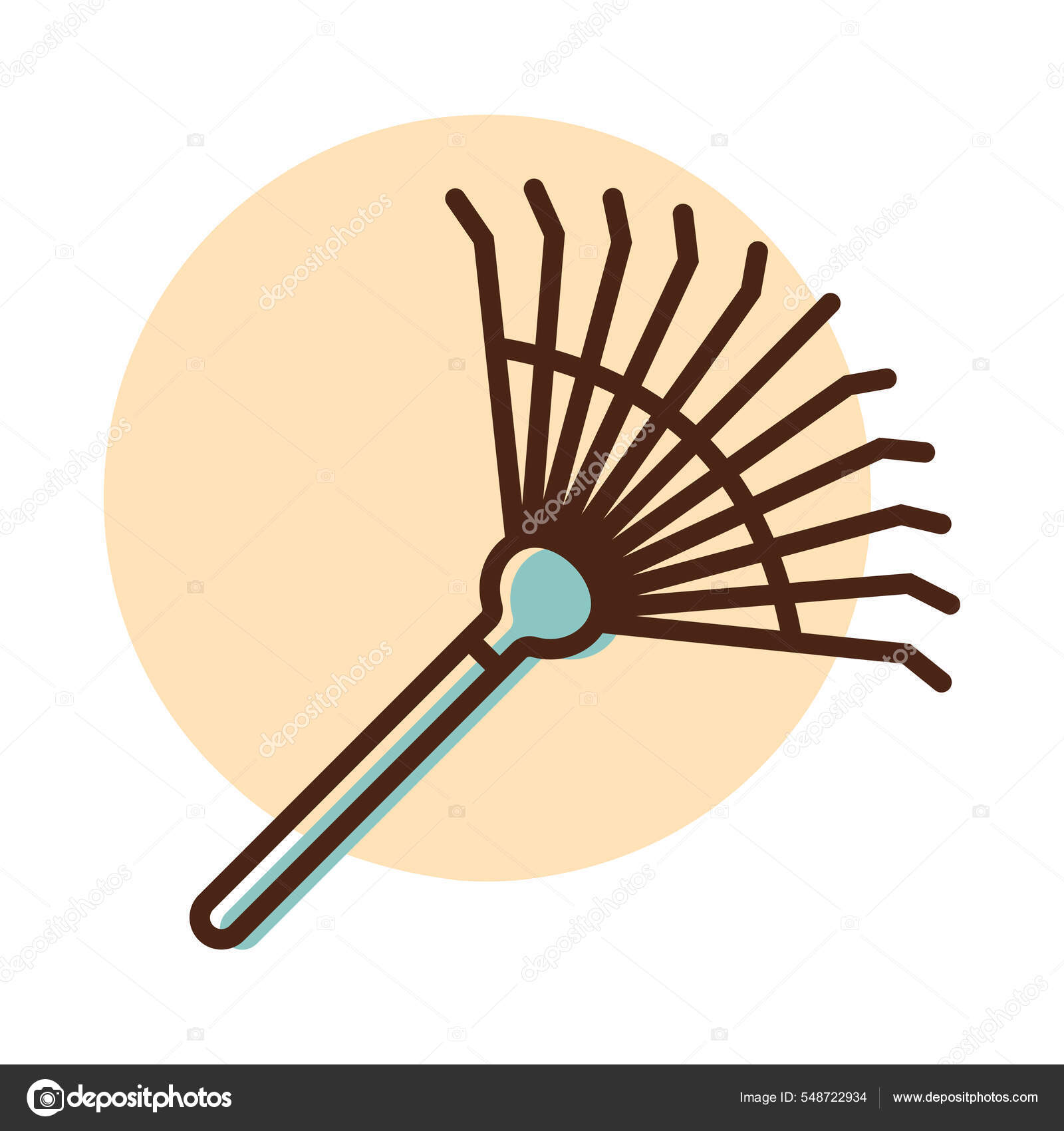 Garden Rake Loosening Ground Collecting Leaves Vector Icon Graph Symbol ...