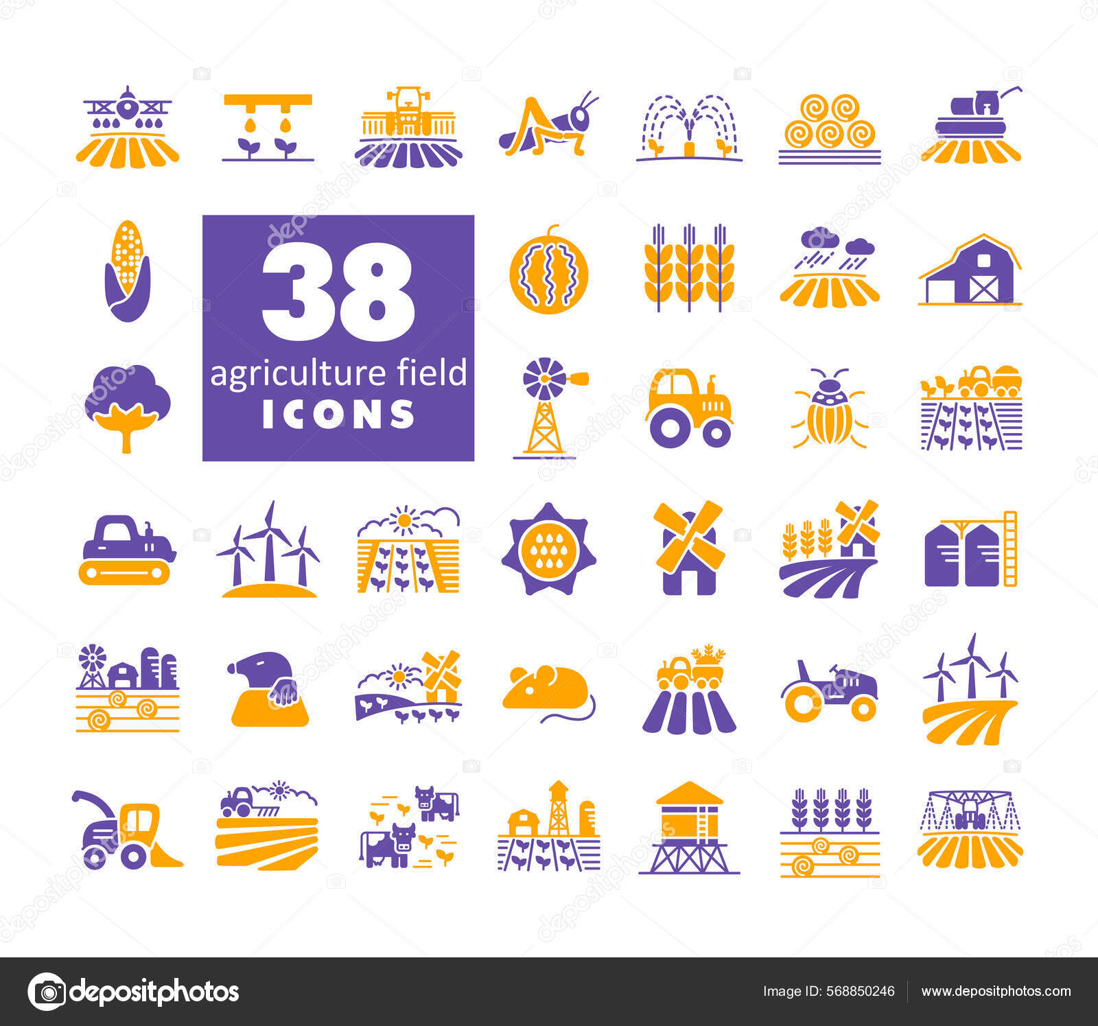 Farm Field Flat Isolated Glyph Icon Agriculture Sign Graph Symbol Stock ...