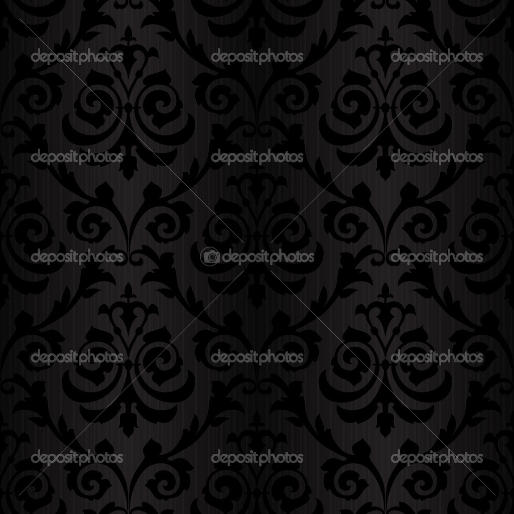 Seamless black silk wallpaper pattern — Stock Vector © 100ker #19116289