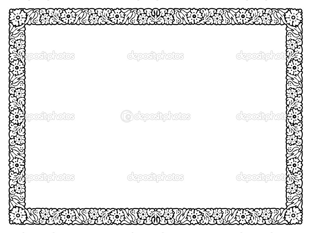 Flower abstract black frame isolated Stock Vector Image by ©100ker ...