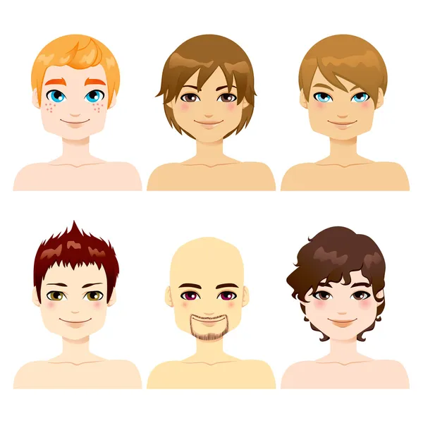 Set Of Different Woman Face Types Vector Illustration Character Shapes