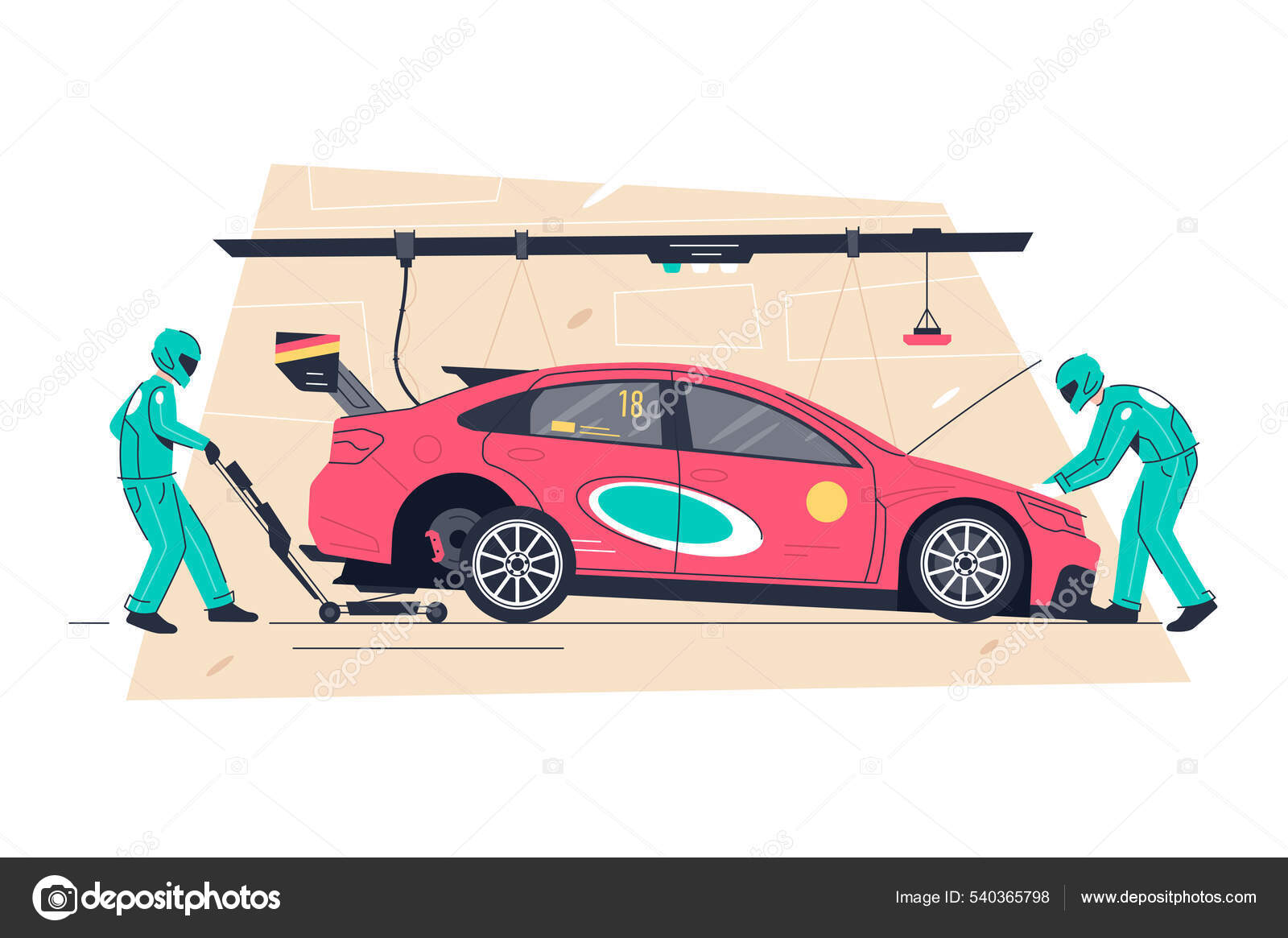 Car pitstop team service Stock Vector by ©Filata_nata 540365798