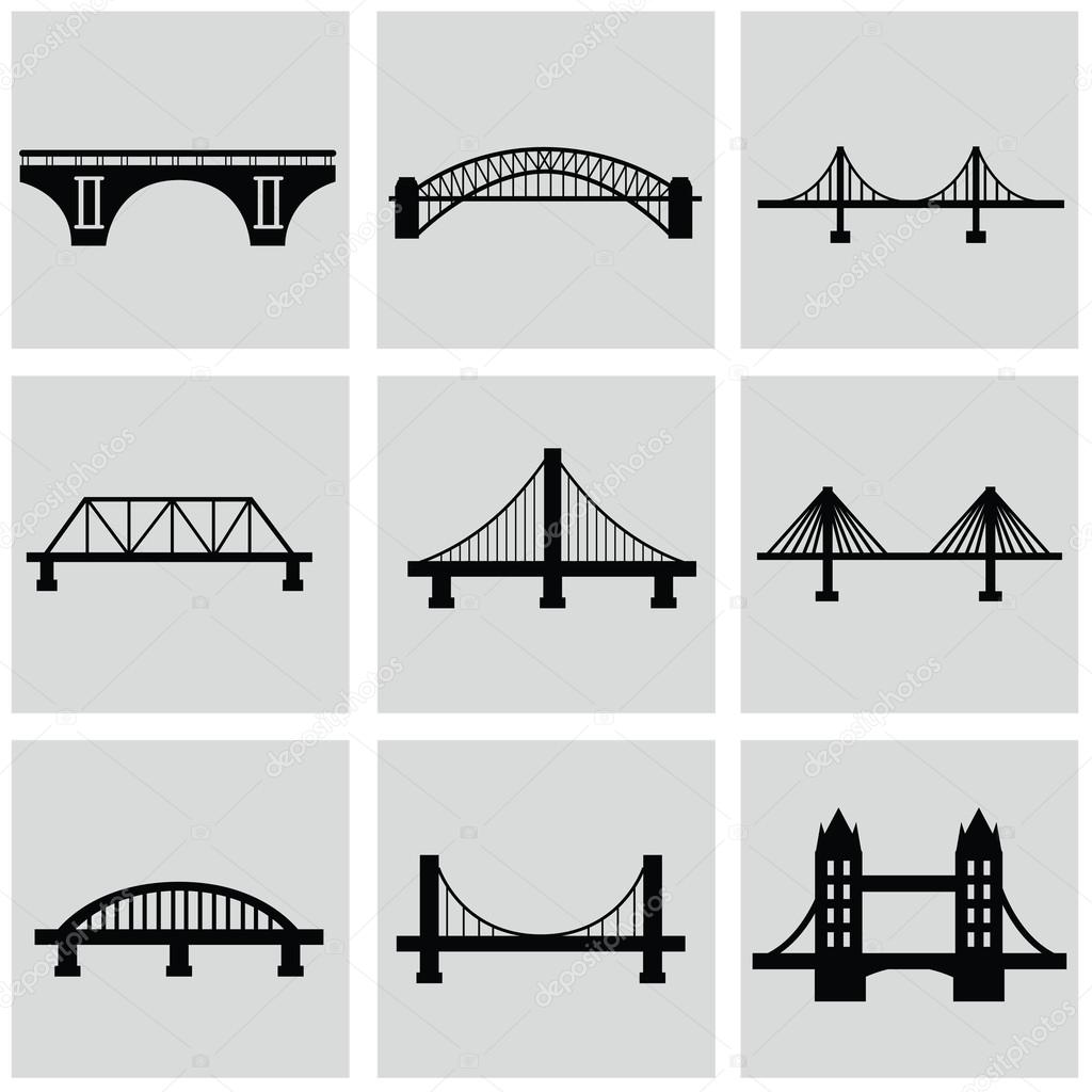 Bridges icons set Stock Vector by ©royalty 50301357 Bridges icons set Stock Vector by ©royalty 50301357