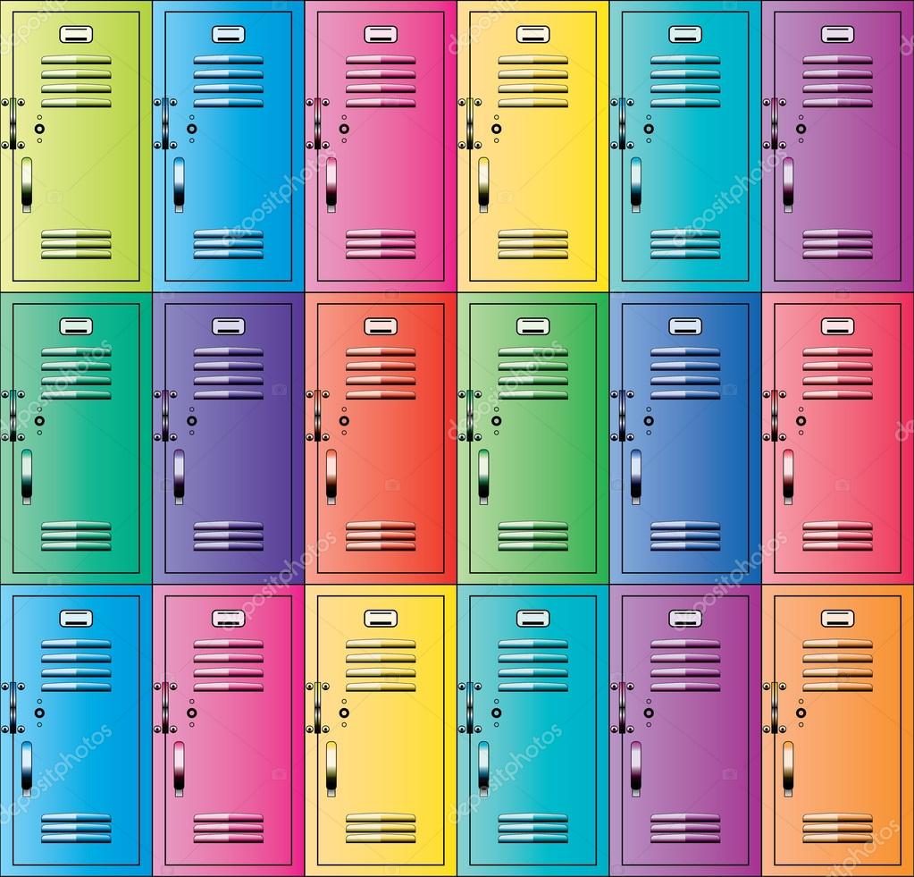 Vector casiers scolaires métal coloré — Image vectorielle dmstudio ...