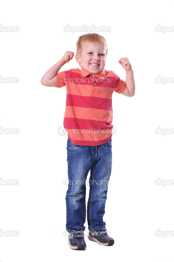 Strong little boy portrait — Stock Photo © grase #48237217