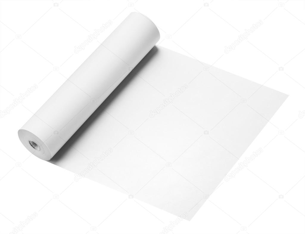 Roll of thermal fax paper, isolated Stock Photo by ©Sonar 39272335