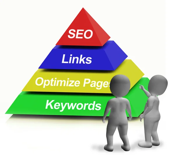 SEO Pyramid Showing The Use Of Keywords Links And Optimizing - Stock ...
