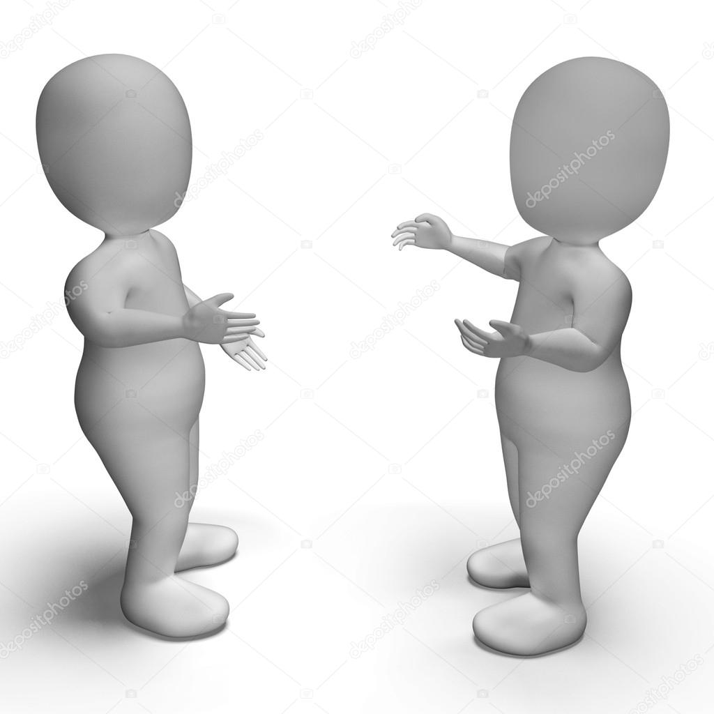 Conversation Between Two 3d Characters Showing Communication — Stock ... Conversation Between Two 3d Characters Showing Communication — Stock ...