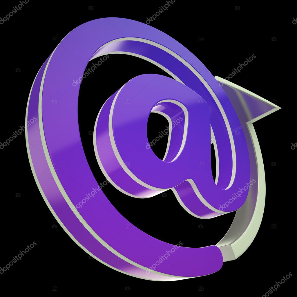 At-Symbol Shows E-mailing To Communicate At Office Stock Illustration ...