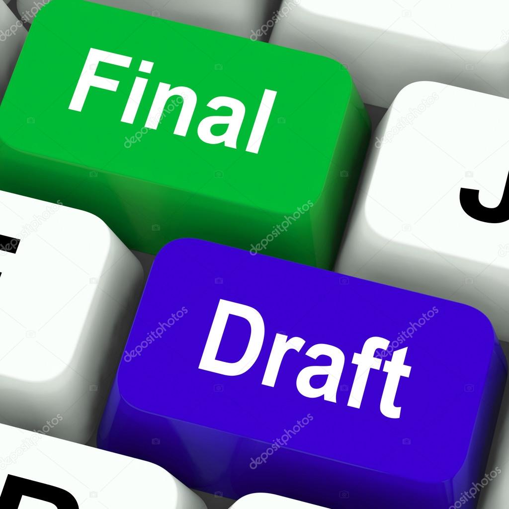 Final Draft Keys Show Editing And Rewriting Document — Stock Photo ...