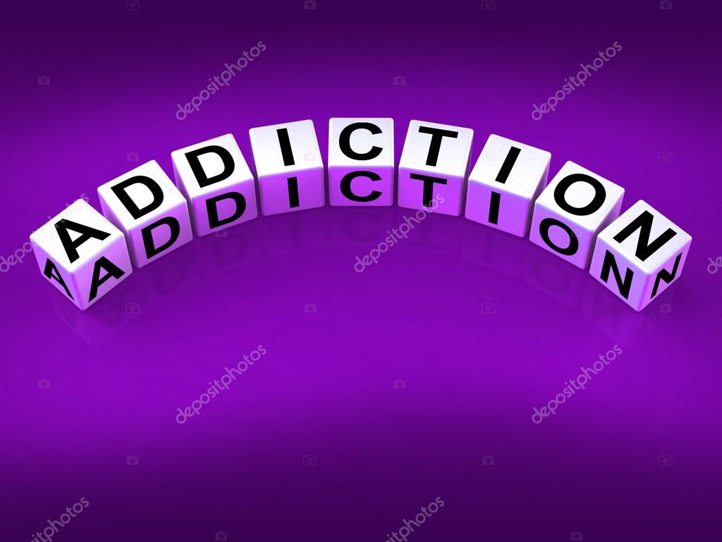 Addiction Blocks Represent Obsession Dependence and Cravings — Stock ...