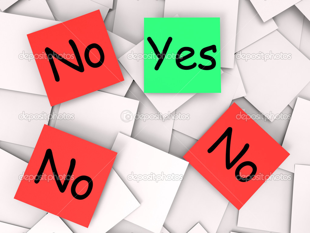 Yes No Post-It Notes Mean Positive Or Negative Response — Stock Photo ... Yes No Post-It Notes Mean Positive Or Negative Response — Stock Photo ...