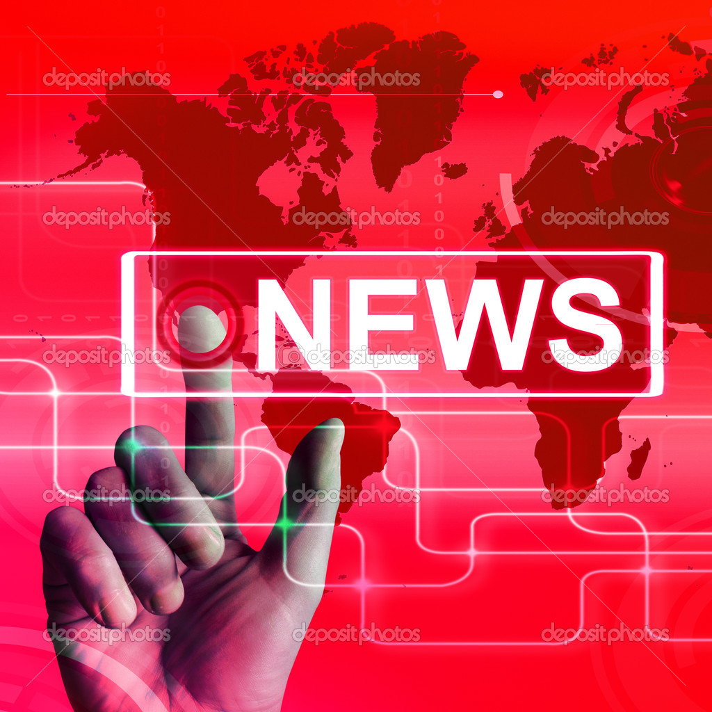 News Map Displays Worldwide Newspaper or Media Information — Stock ...