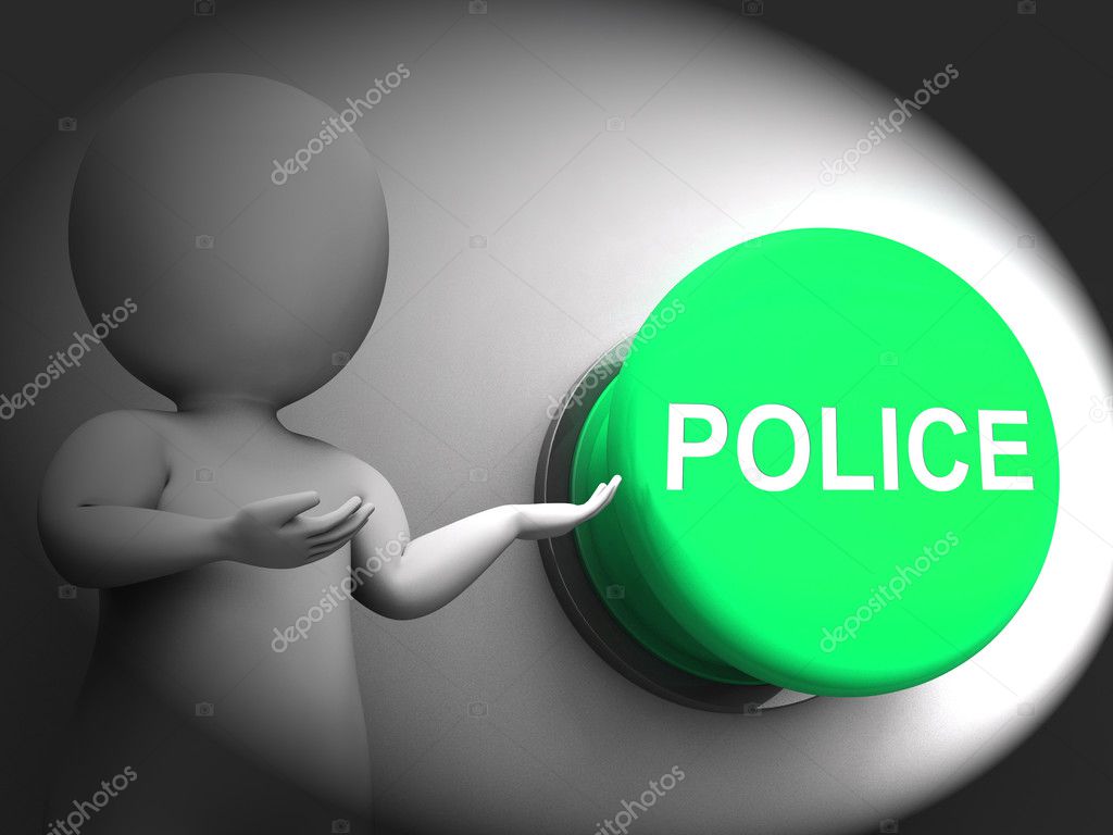 Police Pressed Means Law Enforcement Or Officer — Stock Photo ...