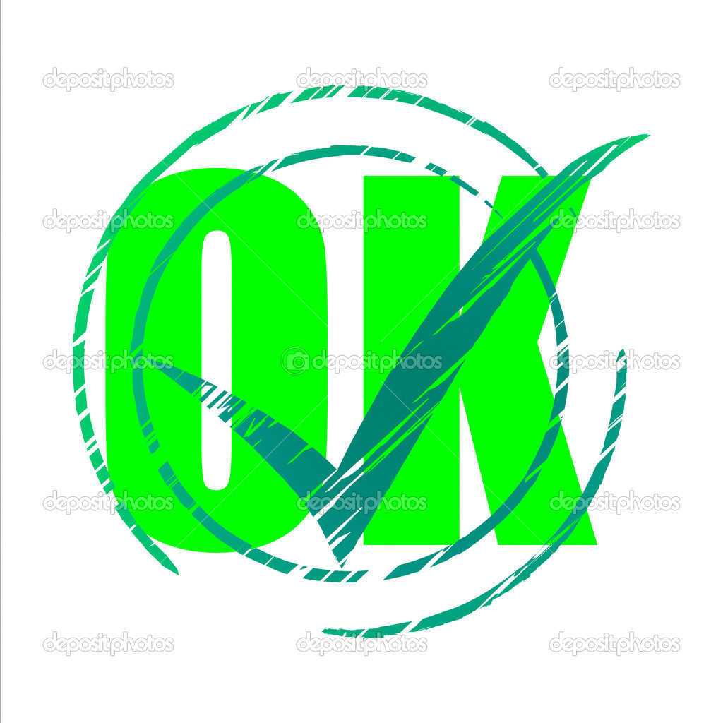 Tick Ok Means All Right And O.K. — Stock Photo © stuartmiles #48829331