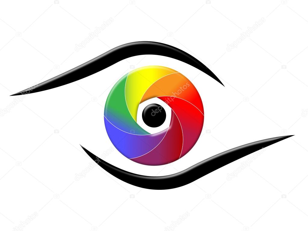 Spectrum Eye Shows Colorful Background And Chromatic Stock Illustration ...