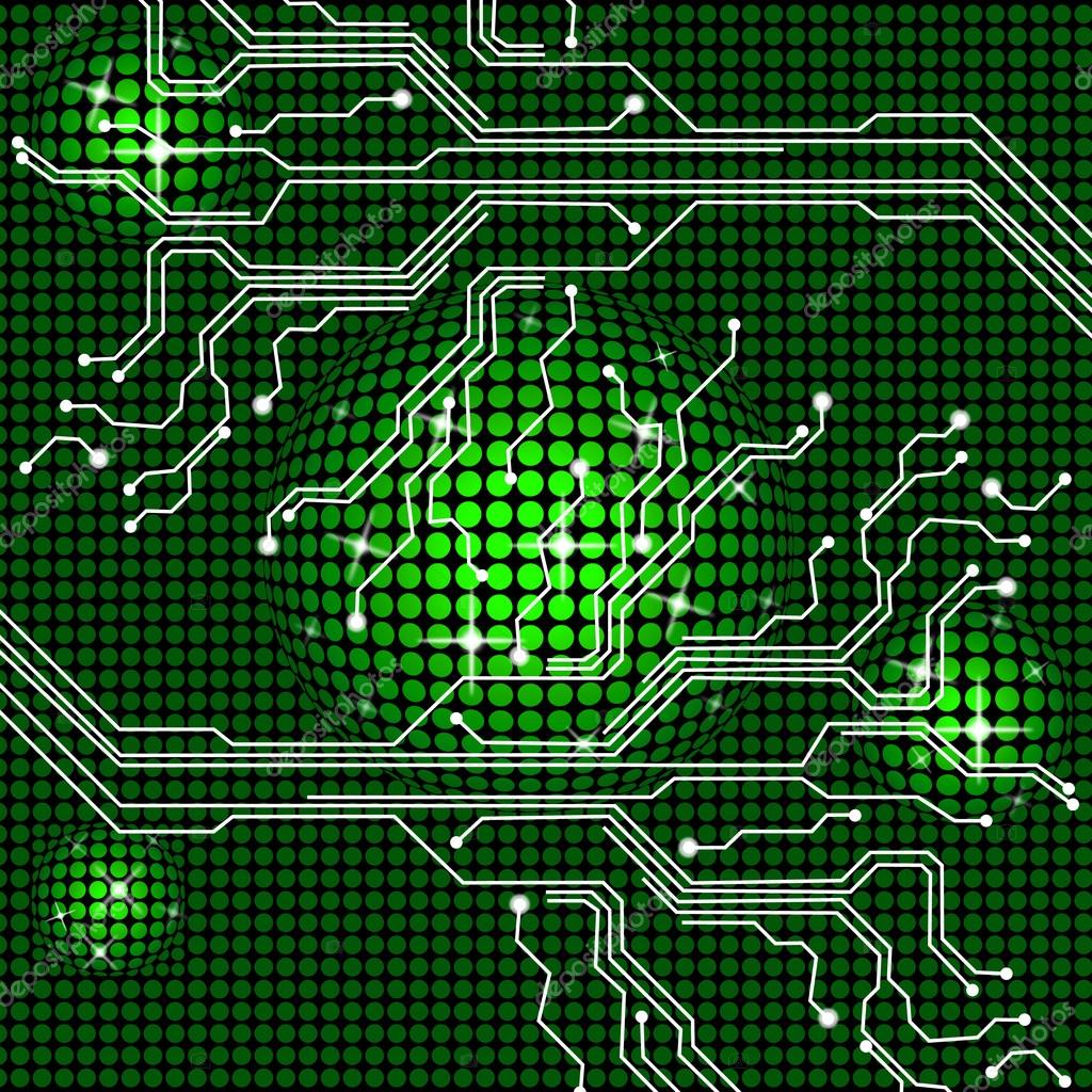 Electronic Circuit Represents Hi Tech And Backgrounds — Stock Photo ...