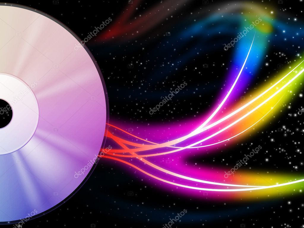 CD Background Means Music And Colorful Swirl — Stock Photo ...