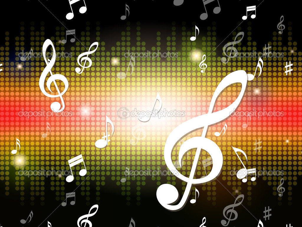 Music Background Shows Musical Notes And Sound — Stock Photo ...
