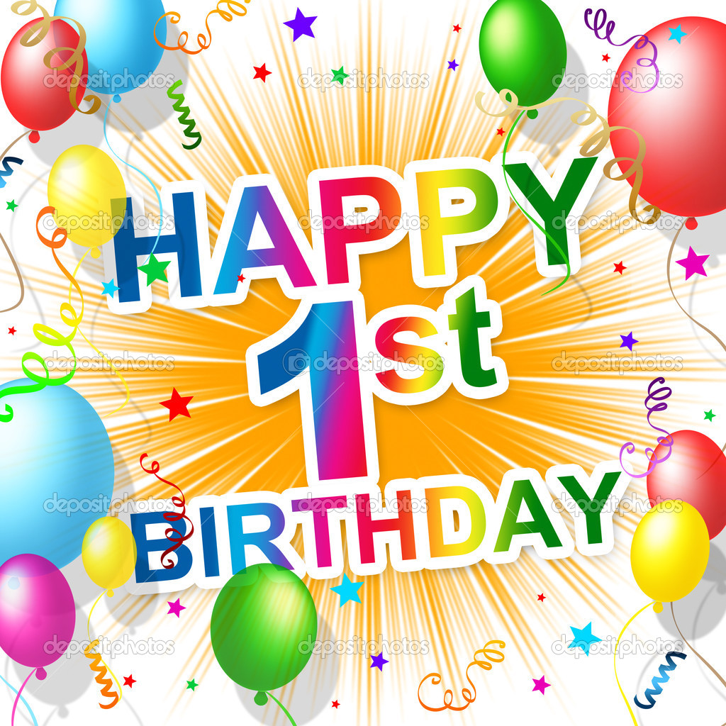 First Birthday Indicates 1St Celebrate And Happiness — Stock Photo ...