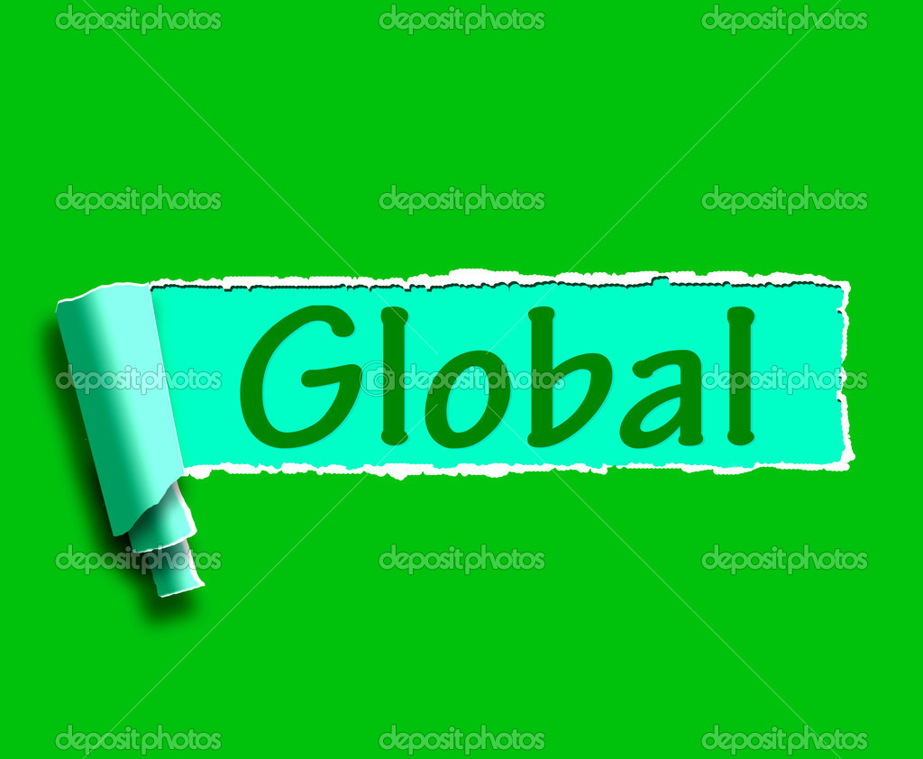Global Word Shows Worldwide Or Across The Globe — Stock Photo ...