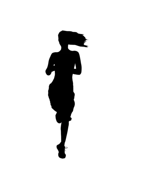 Woman running silhouette Stock Photos, Royalty Free Woman running ...
