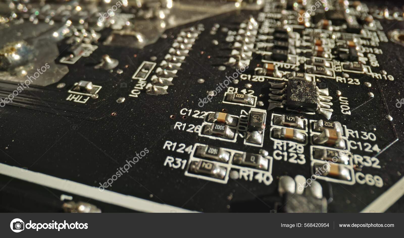 Circuit Board Macro Probe Lens Close — Stock Photo © svedoliver #568420954