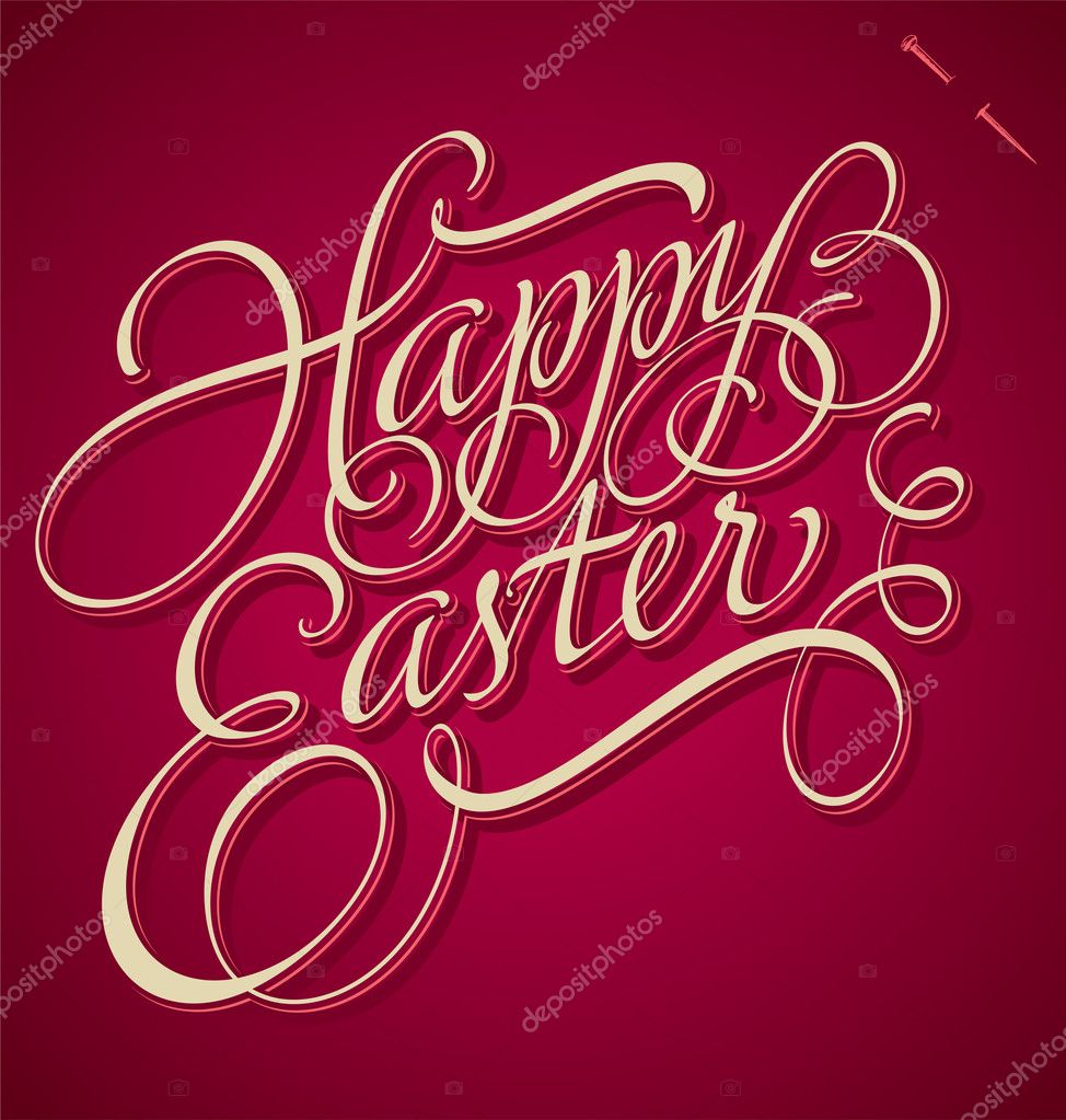 HAPPY EASTER hand lettering (vector) Stock Vector Image by ...