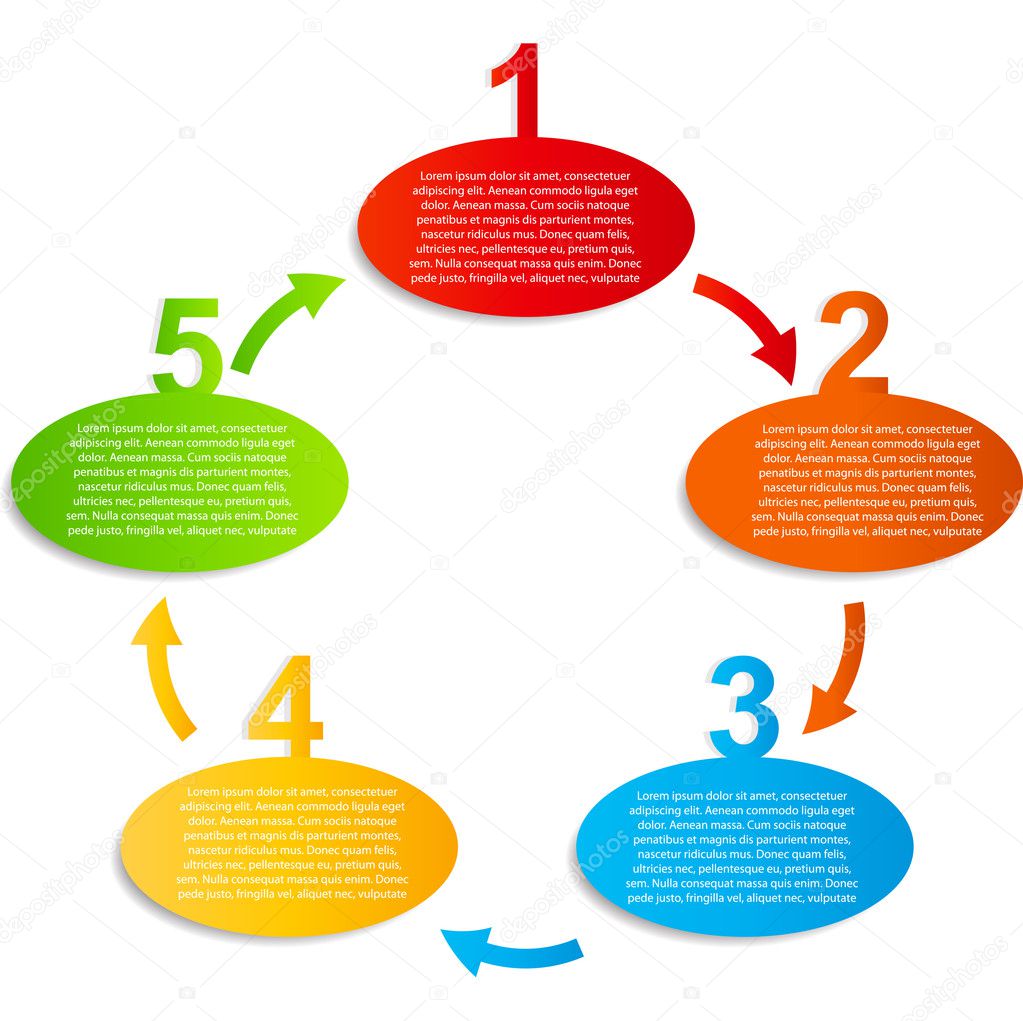 One two three four five - vector progress icons for five steps — Stock ...