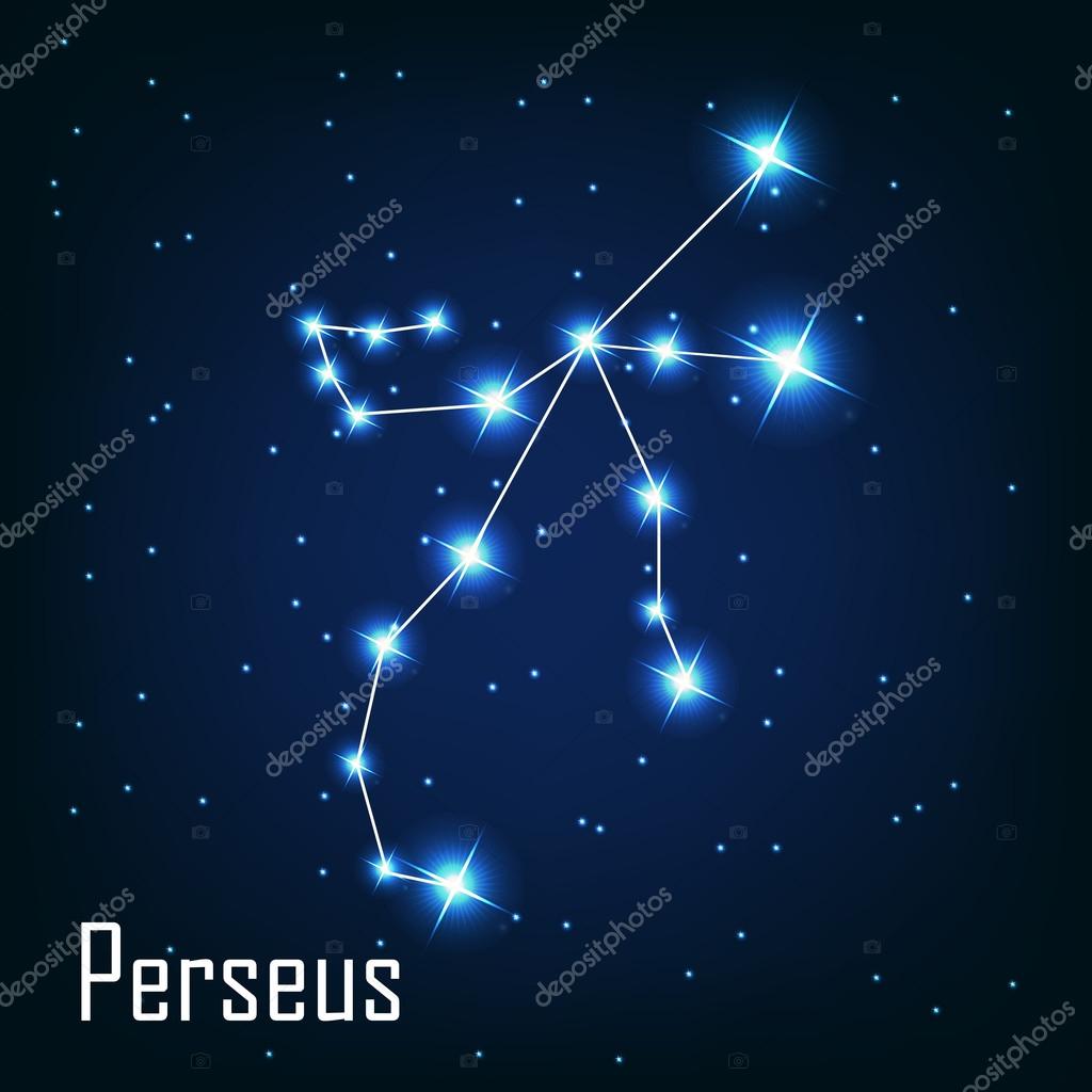 The constellation " Perseus" star in the night sky. — Stock Vector ...