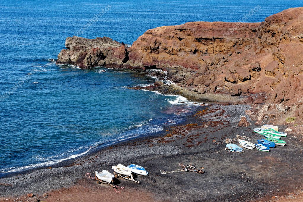 Vista Atlántica del Charco de los Clicos en Playa el golfo en El Golfo ...