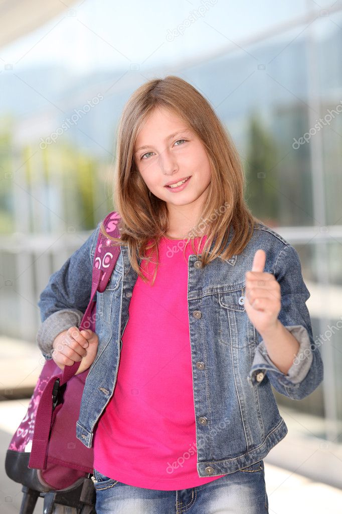 Young girl back to school — Stock Photo © Goodluz #18210351