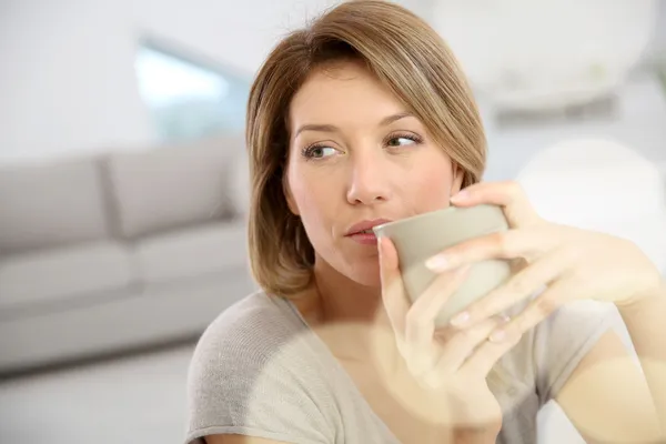 Woman drinking tea - Stock Image - Everypixel