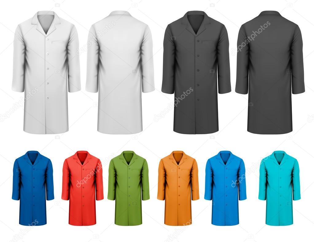 Set of white and black and colorful work clothes. Vector Stock Vector ...
