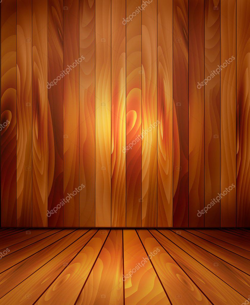 Background with wooden wall and a wooden floor. Vector. Stock Vector ...