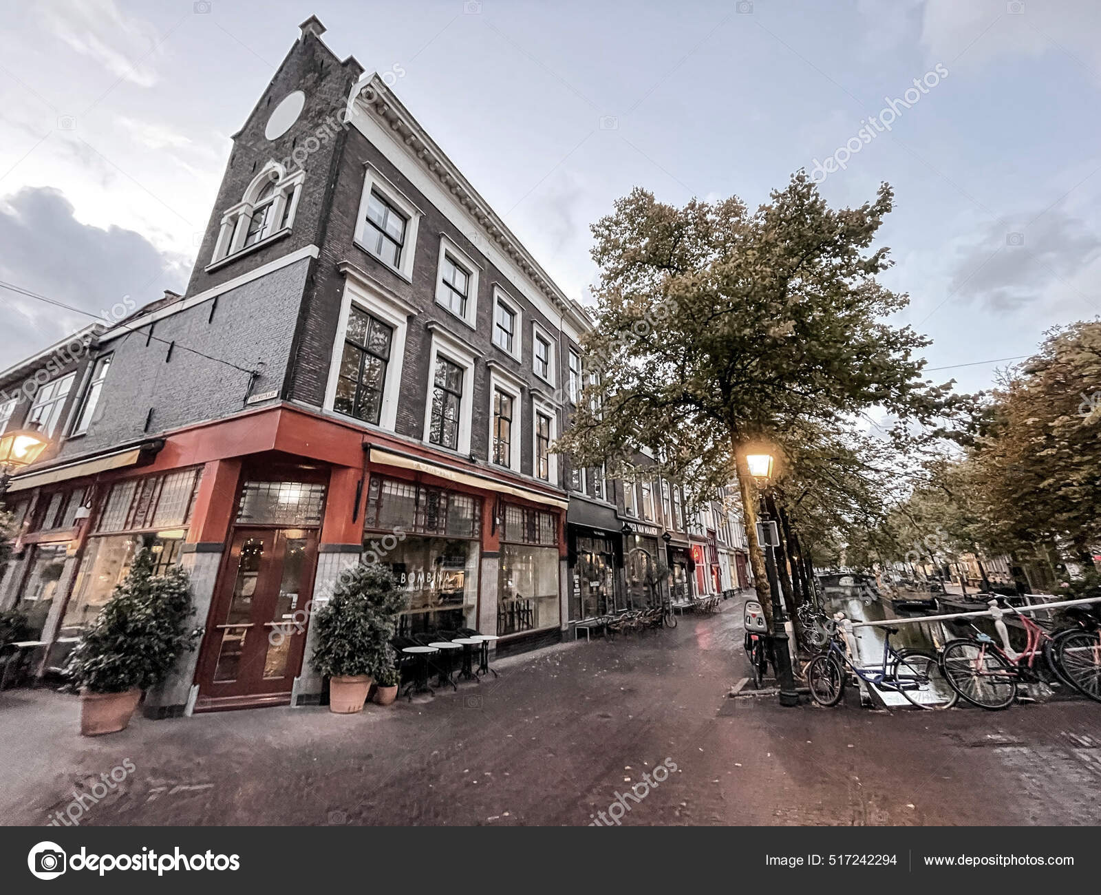 Delft Netherlands October 2021 Street View Scene Canals Delft Beautiful ...