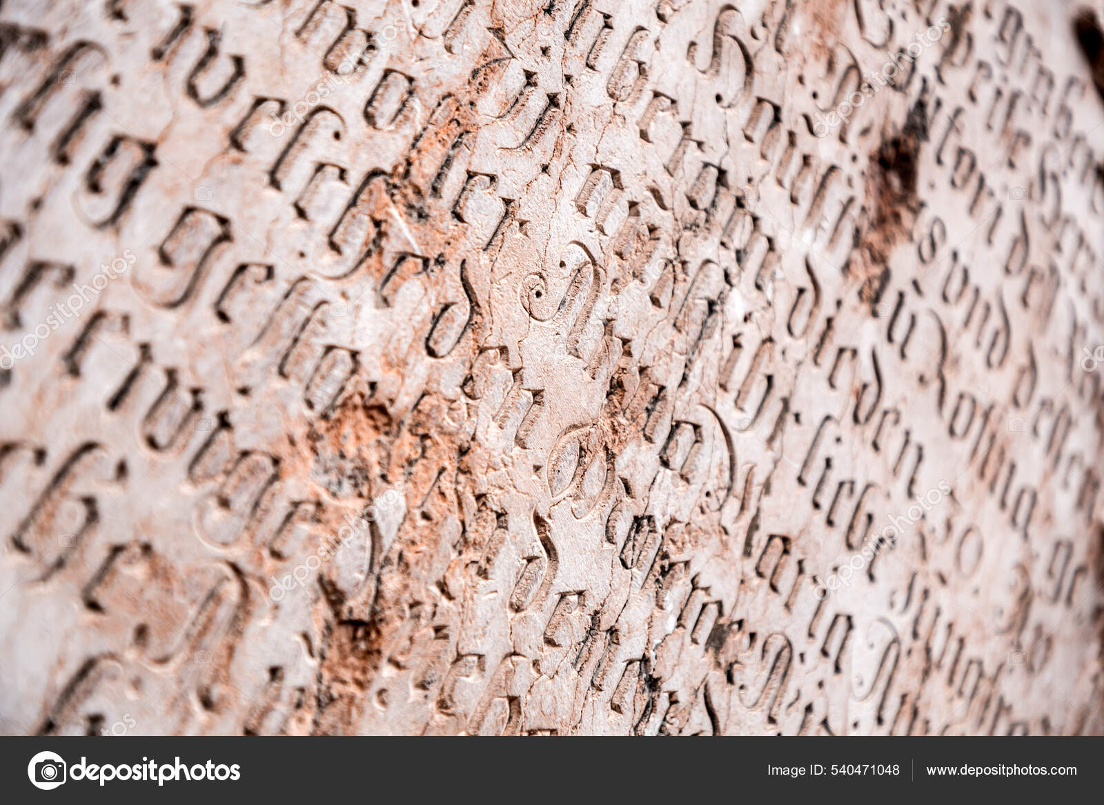 Medieval Stone Script Carvings Exterior Frauenkirche Munich Germany ...