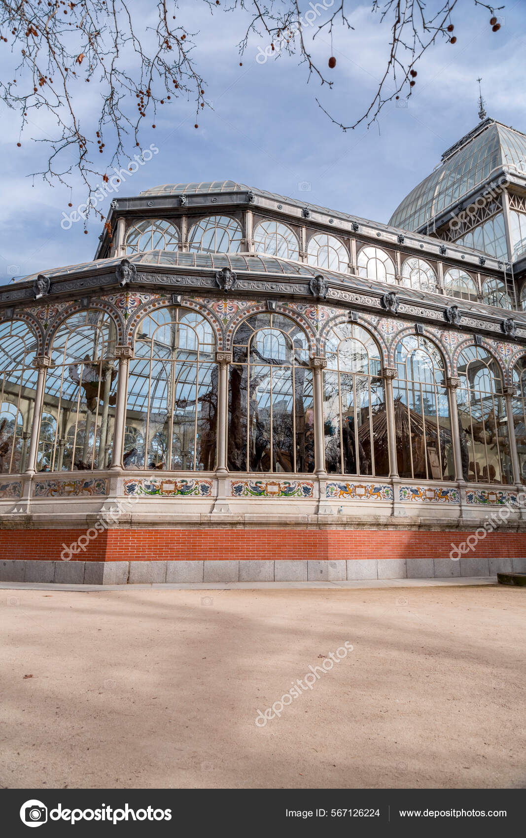 Madrid Spain Feb 2022 Palacio Cristal Glass Palace Conservatory Located ...