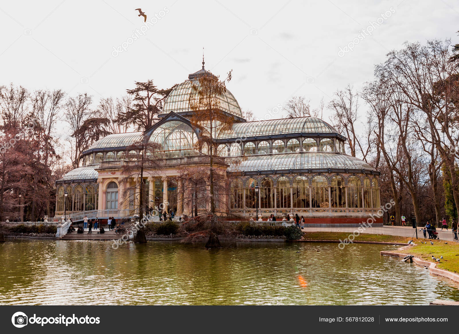 Madrid Spain Feb 2022 Palacio Cristal Glass Palace Conservatory Located ...