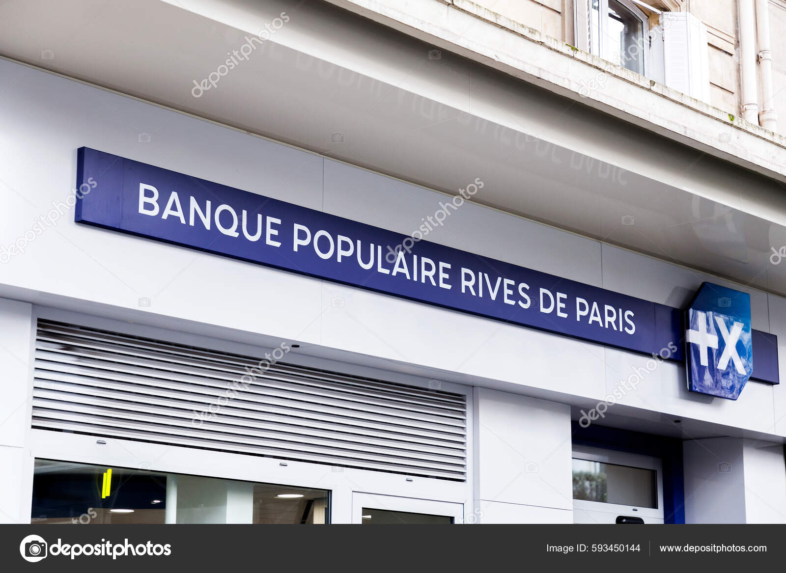 Paris France January 2022 Logo Banque Populaire Rives Paris ...